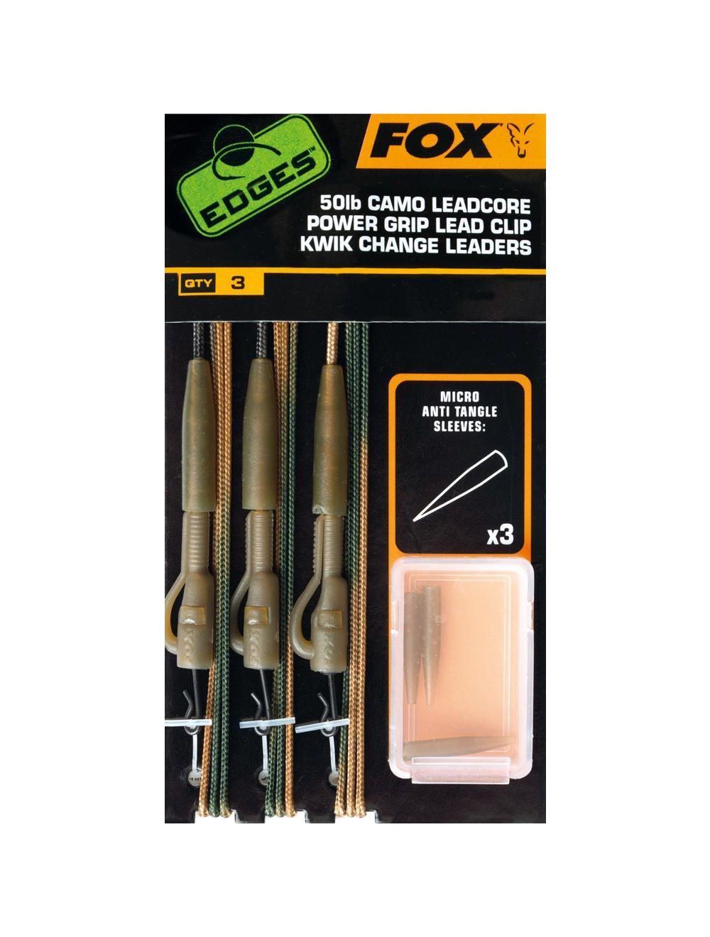 Fox Edges Ready tied Camo Leadcore Lead Clip Leaders / Dark Camo nu € 6 ...