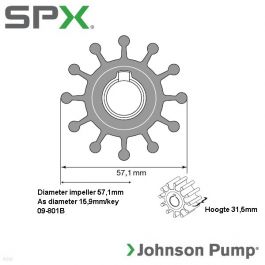 Johnson Pomp Impeller 09-801B nu € 44.95 | | Rien de Wolf